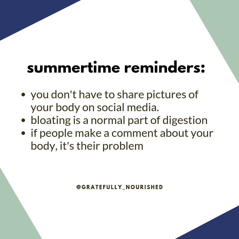 non-diet summertime reminders - Gratefully Nourished