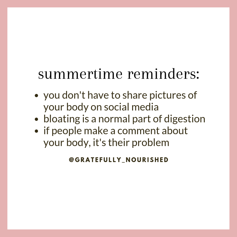 Non-diet summertime reminders - Gratefully Nourished