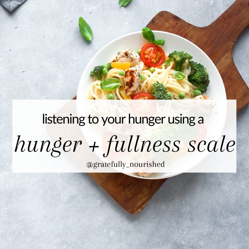 practicing using a hunger & fullness scale - Gratefully Nourished